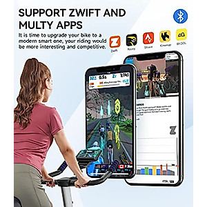 Pooboo Magnetic Exercise Bike Stationary, Indoor Cycling Bike with Built-In Bluetooth Sensor Compatible with Exercise bike apps& Ipad Mount, Comfortable seat and Slant Board, Silent Belt Drive (626S)