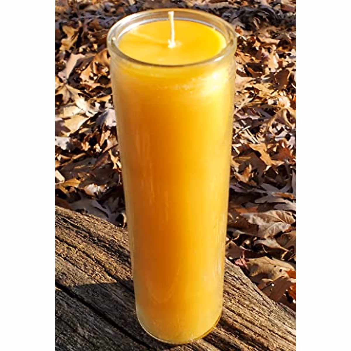 Beeswax Glass Vigil Altar Candle Prayer Meditation Candle Burns up to 100 Hours Glass Jar Candle. Pure 100% Michigan Beeswax