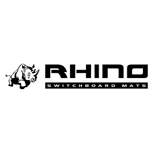 Rhino Dielectric, Non-Conductive, Insulating Switchboard Mat, Class 2, 3' x 5' x 1/4" Thick, ASTM D178, Color; Solid Black, Corrugated Surface