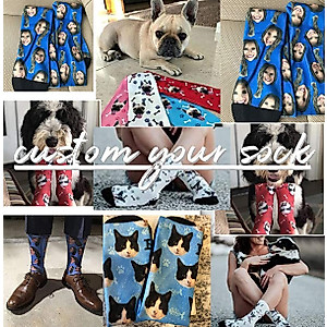 InterestPrint Personalized Face Socks, Custom Picture Photo on Your Own Socks Black, Funny Novelty Socks for Men Dad