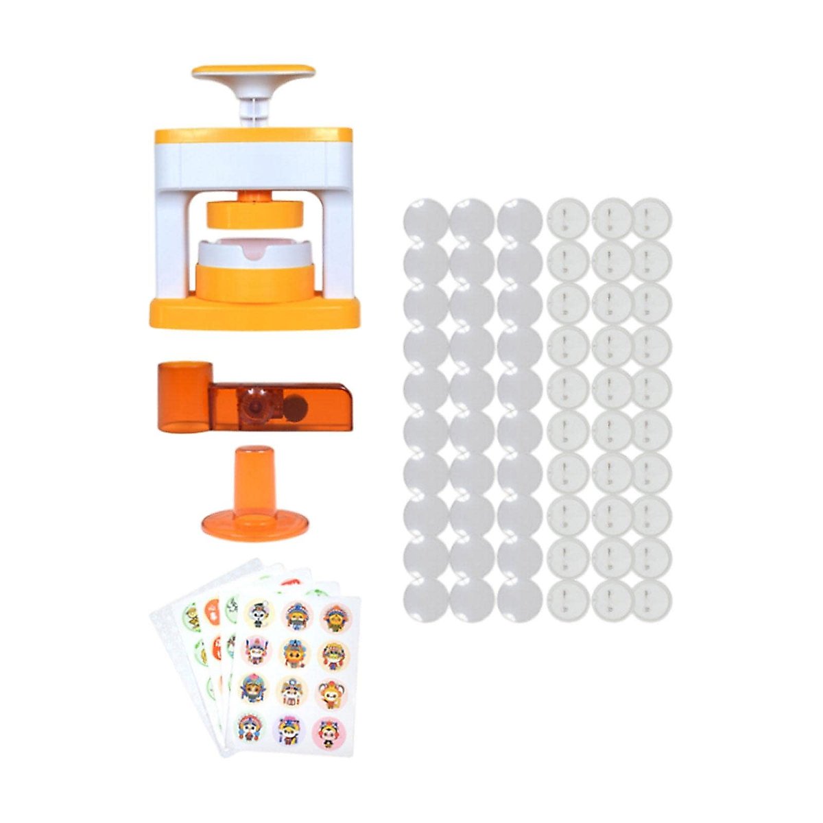 DIY Pin Badge Button Maker Brooch Pin Making Machine Accs Simple to Use 55mm Decoration Badge Die Mould Button Maker Machine for Birthday, with 30 Set