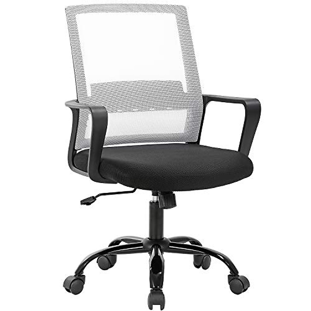 Home Office Chair Ergonomic Desk Chair Swivel Rolling Computer Chair Executive Lumbar Support Task Mesh Chair Adjustable Stool for Women Men (White)