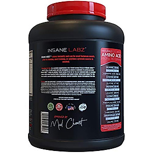 Insane Labz Insane Whey,100% Muscle Building Whey Protein, Post Workout, BCAA Amino Profile, Mass Gainer, Meal Replacement, 5lbs, 60 Srvgs, (Chocolate)