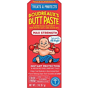 Boudreaux's Butt Paste Diaper Rash Ointment, Maximum Strength, 2 Ounce by Boudreaux's Butt Paste