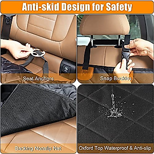 Kytely Upgraded Dog Car Seat Cover Pet Seat Covers for Back Seat, Scratch Proof & Nonslip Backing & Hammock, 600D Heavy Duty Dog Seat Cover for Cars, Trucks and Suvs