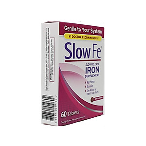 Slow Fe Iron Supplement Tablets, 60 Count Pack of 5