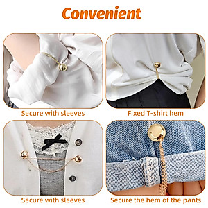 SpaLoo Multi-Function Magnetic Clothing Clips, 12 Packs Hijab Magnets, Magnetic Buttons for Clothing with Chain, High Powerful Clothing Magnets (Pearl,Gold, Silver, Black)