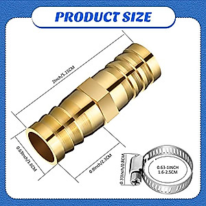 12 Pieces Hose Repair Connectors with Claps Brass Garden Hose Repair Kit Fitting Water Hose Repair Kit Solid Female Hose End Repair Small Garden Hose Parts and Connectors for Water Hose Repair Fitting