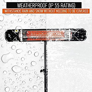 Electric Heater Outdoor – Portable Outside Heater with Stand – 1500W Weatherproof Infrared Heater Indoor/Outdoor by iQ Heat