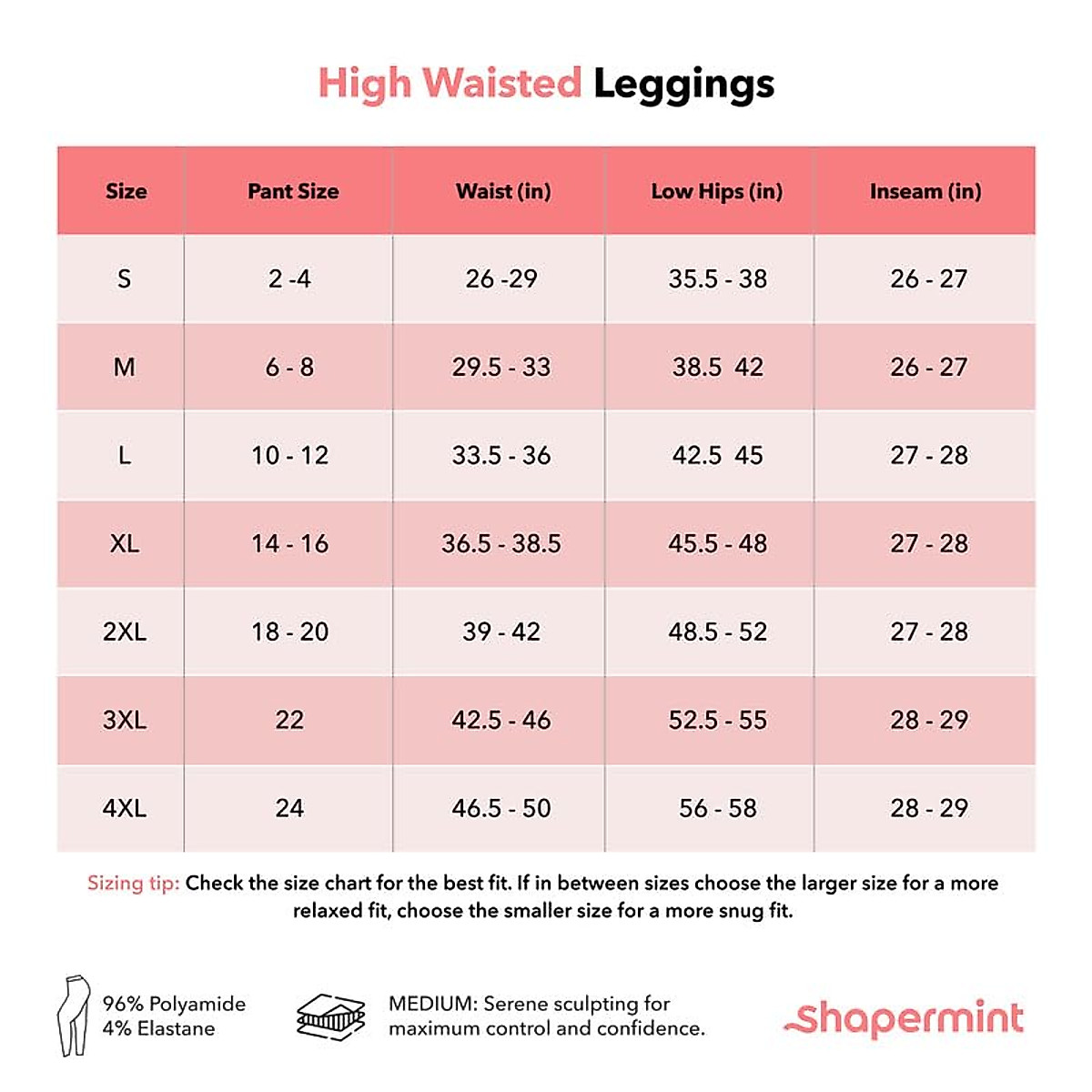 SHAPERMINT Compression Leggings for Women - Tummy Control Leggings for Women - Black Leggings Women - Womens Leggings - High Waisted Leggings - Black Leggings Tummy Control, X-Large