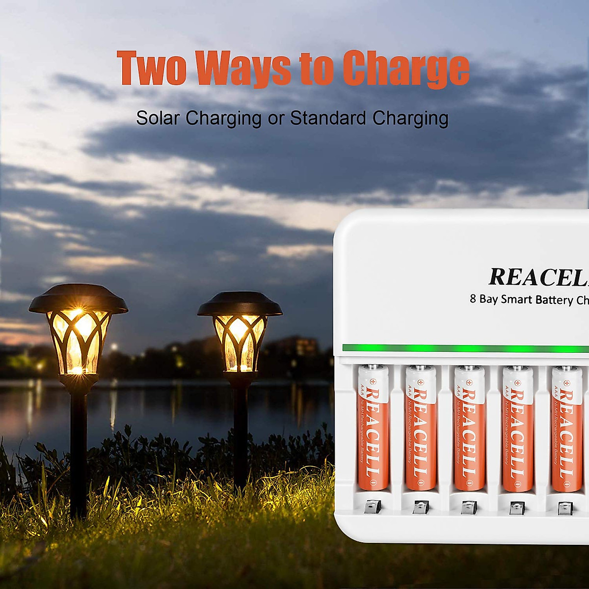 REACELL 24 Pack Rechargeable AAA Batteries for Solar Lights, 1.2V AAA Batteries for Outdoor Garden Lamp Toys Controllers and Household Devices