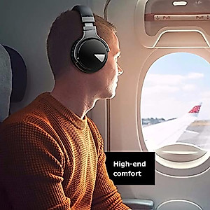 Tapvos E7 Noise Cancelling Over The Ear Headphones with Wireless Bluetooth, Built-in Microphone, Deep Bass, 28 Hours Playback, Works with Android and Windows (Black)