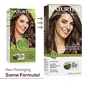 Naturtint 5G Light Golden Chestnut Permanent Hair Color (Pack of 6), Ammonia Free, Vegan, Cruelty Free, up to 100% Gray Coverage, Long Lasting Results (Packaging may vary)