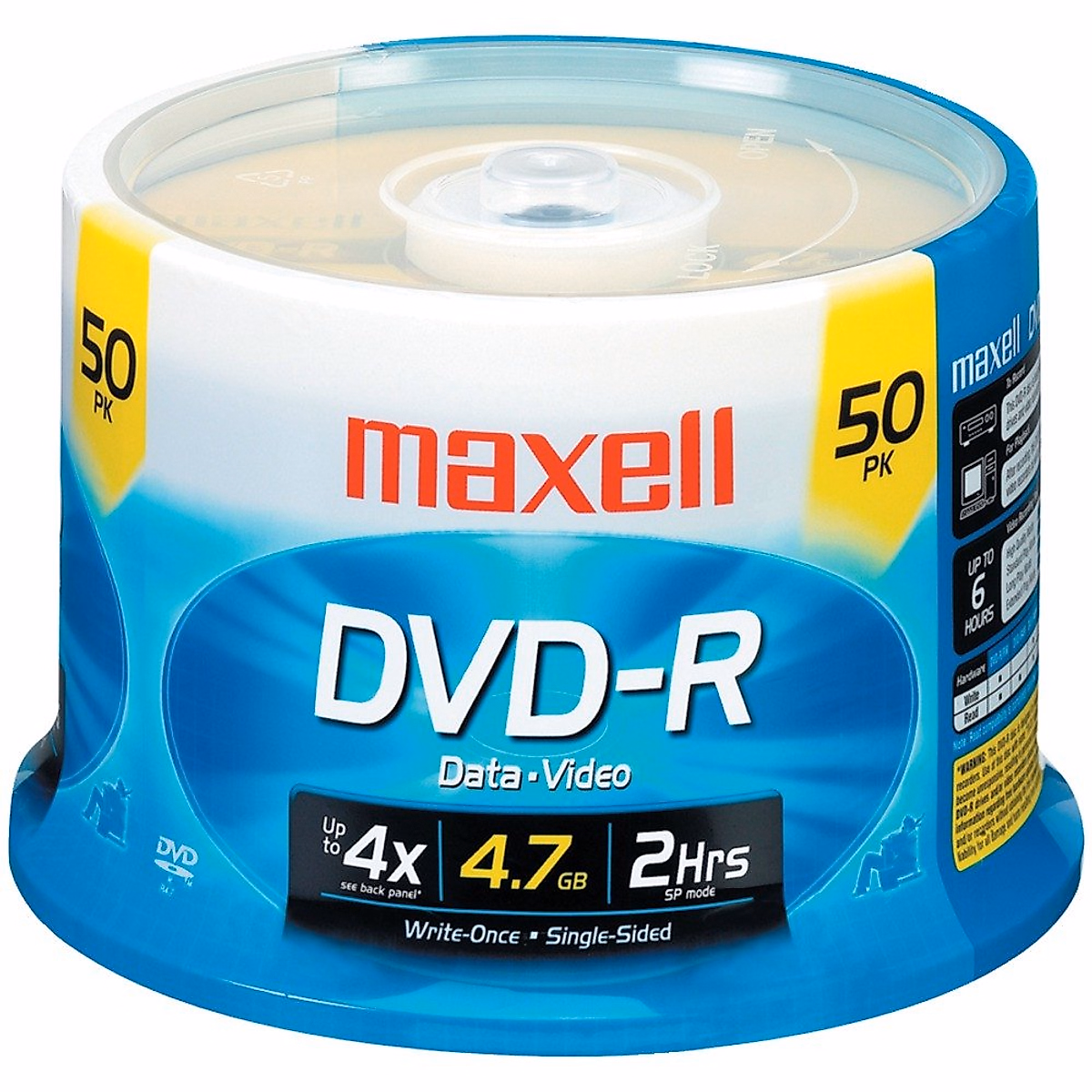 Maxell DVD-R 4.7GB Write-Once, 16x Recordable Disc (Spindle Pack of 50) (Silver)