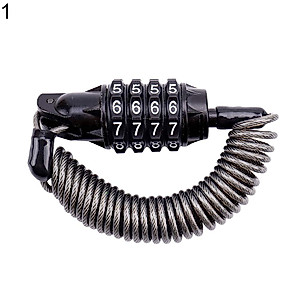 Bike Ring Lock Wire Steel Cable Lock,Multifunction Bicycle Steel Wire 4 Digit Password Anti-Theft Security Bike Lock for Motorcycle,Door, Gate, Fence, Grill Black Lock + Bag