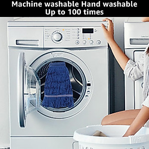 LANIAKEA 4Pcs Commercial Mop Head, Loop-End Mop Head Replacement, Heavy Duty Industrial Mop Heads for Home, Industrial and Commercial Use (Red, Yellow, Blue, Green)