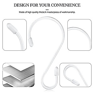 Weixinghera Hook Set, Heavy Duty S Hooks, Closet Hooks, Small S Hooks, Patio Hooks, Home Living Multi-Purpose Hooks, 20 PCS, Large, Medium, Small,(White + Black Hook)
