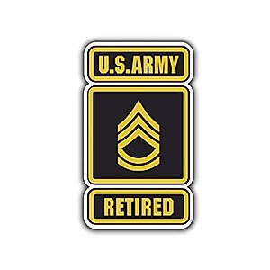 Set of 2 Sticker Army Logo Retired Sergeant First Class SFC E7 Decal United States Military for Car Truck Window Laptop Bumper US Flag 4 in