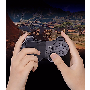 YCCTEAM Wireless Controller Compatible with PS3, Controller Replacement for PS3 with Upgraded High-Precision Joystick, Wireless Remote Gamepad with Charger Cable (Black)