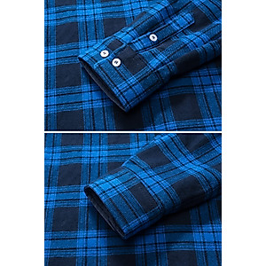 MAGCOMSEN Men's Button Down Long Sleeve Shirts Flannel Shirts Plaid Shirts Casual Shirts Classic Shirts,Orange M