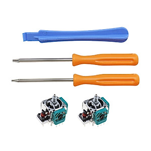 Micro Traders Set of 5 Analog Joystick Repair Kit Compatible with Xbox One Elite 2 Controller Only 3D Thumb Stick Controller Rocker Sensor with T6 T8 Screwdriver and Crowbar