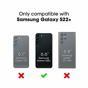 OtterBox Galaxy S22+ Symmetry Series Case - STARDUST (GLITTER/CLEAR), ultra-sleek, wireless charging compatible, raised edges protect camera & screen