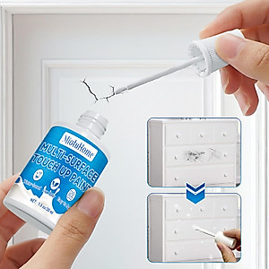 White Touch UP Paint, Multi-Surface Touch Up Paint Pen, Interior& Exterior House Paint for Chips Scratches, White Paint for Wall Door Cabinet Furniture Wood Porcelain Appliance Enamel Bath(Semi-Gloss)