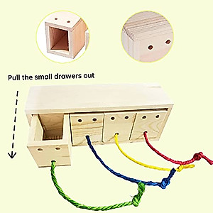 YeeBeny Wooden Small Animals Enrichment Foraging Toy, Interactive Hide Treats Puzzle Snuffle Game, for Rabbit, Hamster, Guinea Pig, Chinchilla, Bunny and Other Small Rodent Pets, Feeder Training Toys