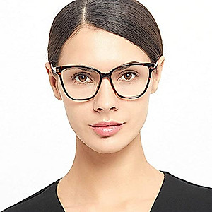 MINCL/2020 Fashion Oversized Reading Glasses Women Vintage Square Clear Reading Eyeglasses (leopard, 2.0)