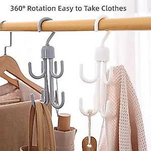 18 Pcs Space Bears for Hangers&360° Rotating Scarf Tie Rack Hooks, Clothes Hanger Connector Hooks, Easy to Use Slip-Over Design, Organize Shirts, Pants, Jackets, Heavy Coats