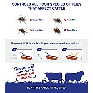 JustiFLY Champion USA Feedthrough Cattle Fly Control | Non-Toxic Larvicide. Controls All Four Fly Species That Affect Cattle. Over 50 Million Head Treated (3 Pack)