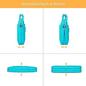 MOSISO Laptop Shoulder Messenger Bag Compatible with MacBook Air 15 inch M2 A2941/Pro 16 inch M3 A2991 M2 A2780 M1 A2485 A2141,15-15.6 inch Notebook with Adjustable Depth at Bottom, Hot Blue