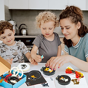 WATINC Embroidery Stitch Kit Cross Stitch Beginner Kit for Kids Stamped Cross Stitch Sewing Kit with Puppies Pattern Needle Point Starter Kit Sewing Set with Instructions 18PCS