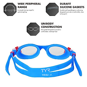 TYR Junior Vesi Googles, Clear/Blue, One Size