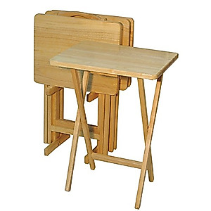 Casual Home 660-40 5 Piece Tray Table Set, Natural