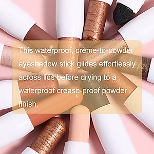 Timipoo Cream eye shadow stick, eye shadow pen, matte and shimmer eye makeup stick, long-lasting waterproof eye shadow fluorescent stick makeup (12#)