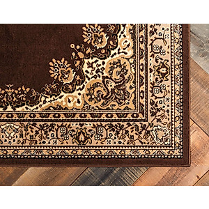 Unique Loom Reza Collection Traditional Persian Style Area Rug, 9 x 12 ft, Brown/Ivory