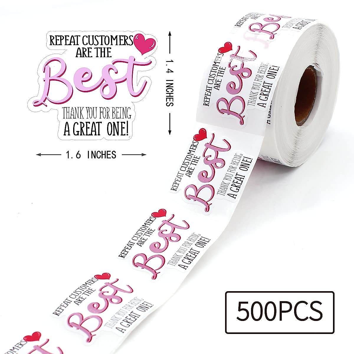 Littlefa Repeat Customers are The Best Stickers,Appreciate Customer Small Business Stickers,Thank You Stickers,Small Business Stickers,Mail Packaging Sticker for Small Business 500 PCS