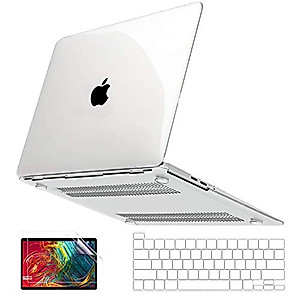 Anban Compatible with MacBook Pro 13 inch Case M2 2022, 2021 2020 2019 2018 2017 M1 A2338 A2251 A2289 A2159 A1989 A1708 A1706 Touch Bar, Clear Plastic Hard Shell Case +Keyboard Cover +Screen Protector