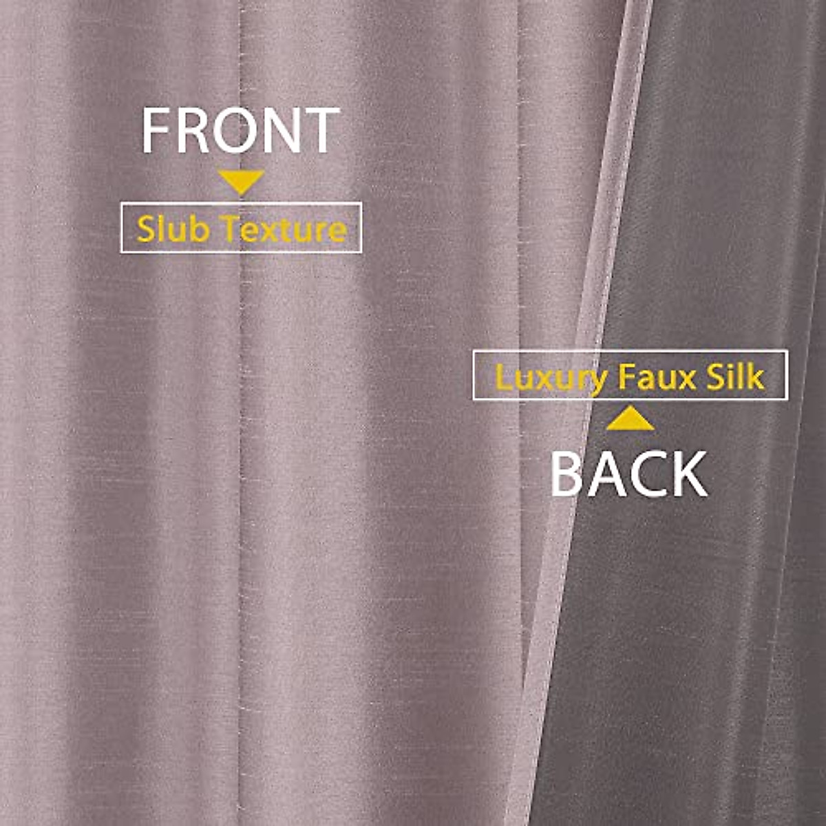 Chyhomenyc Uptown Faux Silk Living Room Window Curtains, 2 Panels Solid Slub Texture Rose Quartz Curtains 84 Inches Long, Luxury Classic Room Darkening Rod Pocket Bedroom Curtains & Drapes, 42"Wx84"L