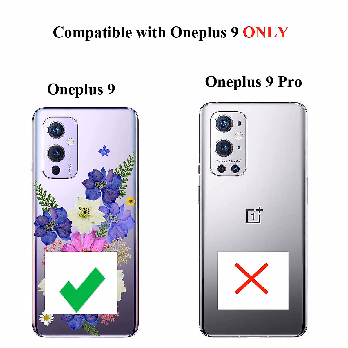 Unov Case Compatible with OnePlus 9 5G Clear with Design Soft TPU Shock Absorption Slim Embossed Pattern Protective Back Cover OnePlus 9 5G Case 6.5 inch (Very Peri Bouquet)