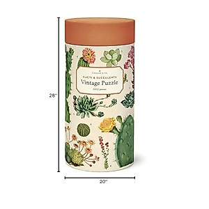 Cavallini Papers & Co. Cacti & Succulents 1,000 Piece Puzzle, Multi