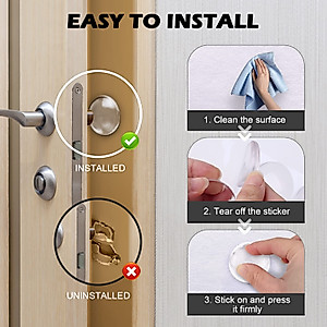 8 PCS Door Stoppers Wall Protector (1.57”), Round Door knob Wall Shield, Clear Rubber Door Bumpers for Wall, Self Adhesive Door Handle Stopper, Reusable & Washable