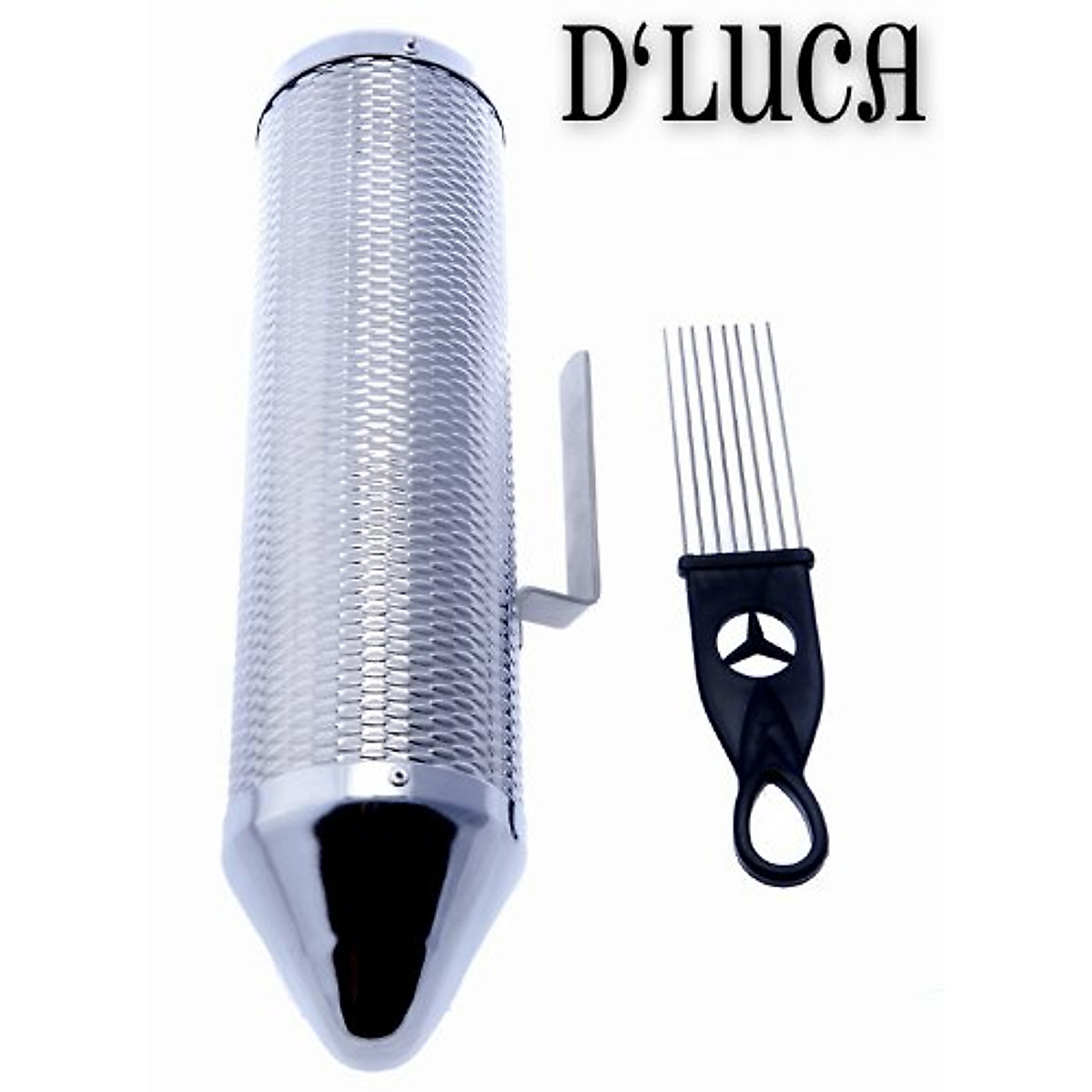 D'Luca SH-38-01 Stainless Steel Metal Guiro and Shaker Combo 15 x 4 Inches