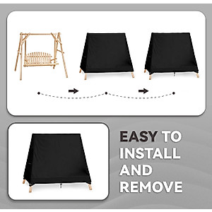 HEPOVER Outdoor Swing Cover A-Frame 420D Waterproof Patio Porch Swing Covers 72x67x55 UV Resistant Weather Protector Patio Furniture Cover for Garden Porch Hammock Swings
