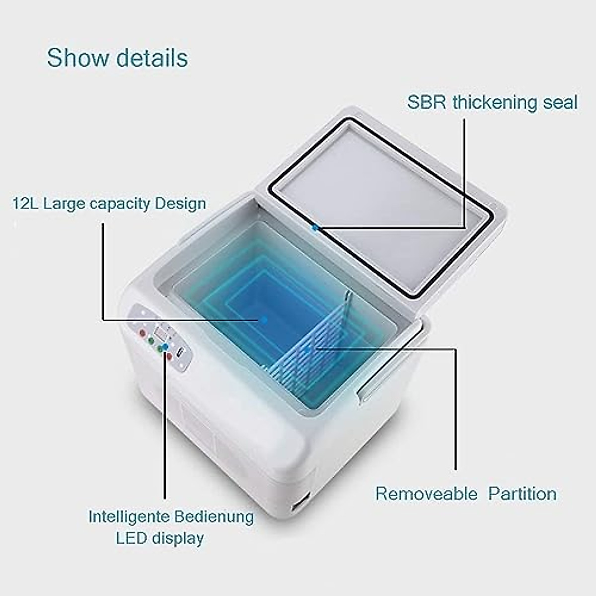 SiMbae Portable Refrigerator 12L, Mini Fridge Cooler, for Freezer Drug Insulin Vaccine Storage, Refrigeration Medicine Incubator, Car Home Travel Camping Picnic,White