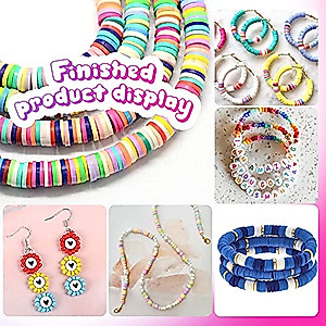 25,000pcs Glass Beads Clay Beads for Jewelry Making Kit, Preppy Bracelet Flat Beads with Smiley Face Bead Letter Beads Charms Pendants, Heishi Beading Supplies for Girls Handmade Gift