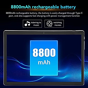 CHICIRIS Tablet PC, 8800mAh 10 Inch Tablet 4G LTE IPS for Office (Silver)