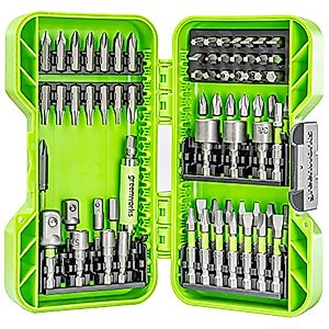 Greenworks 70-Piece Impact Rated Driving Set,Screwdriver Bit Set,Precision-Milled Bit,Modular Case,Magnetic Bit Holder