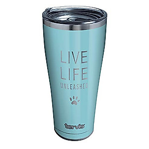 Tervis Live Life Unleashed Triple Walled Insulated Tumbler, 30oz Legacy, Clear and Black Slider Lid